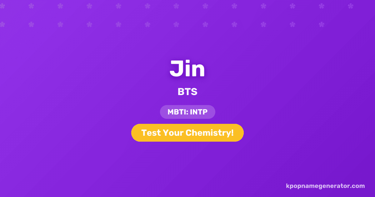 Jin Name Generator | BTS Chemistry Test